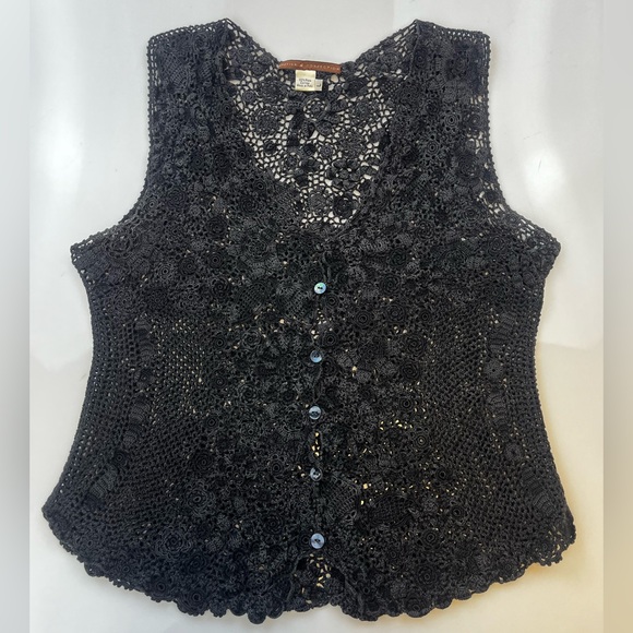 Peruvian Connection | Tops | Peruvian Connection Lace Crocheted Vest ...
